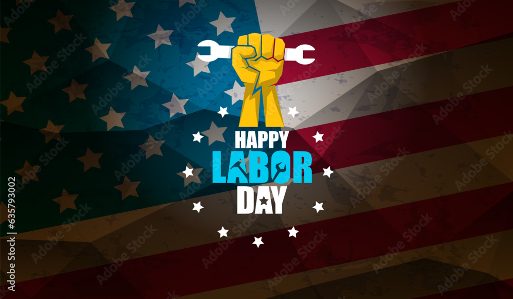 labor day Usa vector label or horizontal background. vector happy labor ...