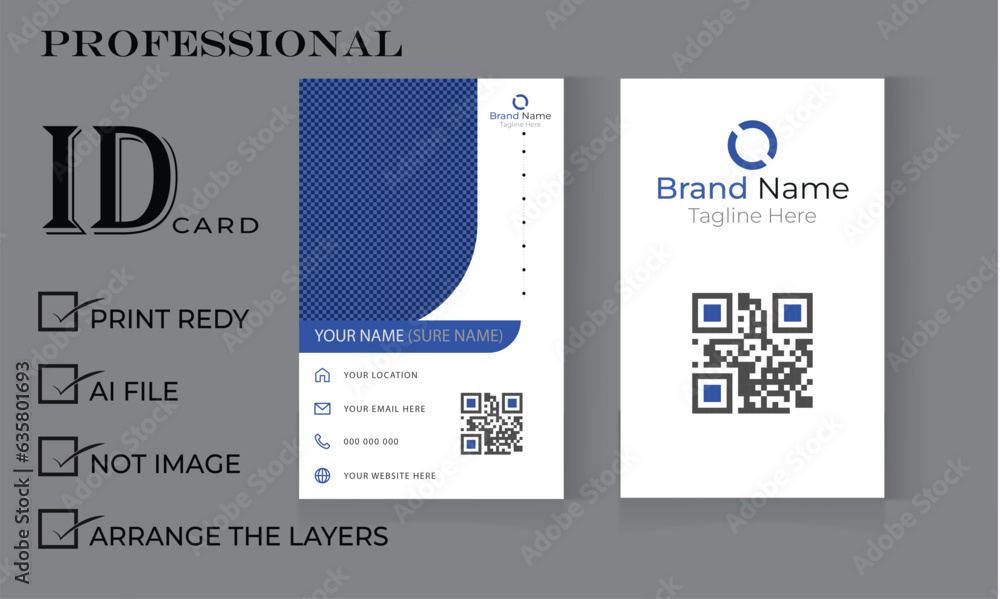 ID Card Template | Office Id card | Employee Id card for your company ...