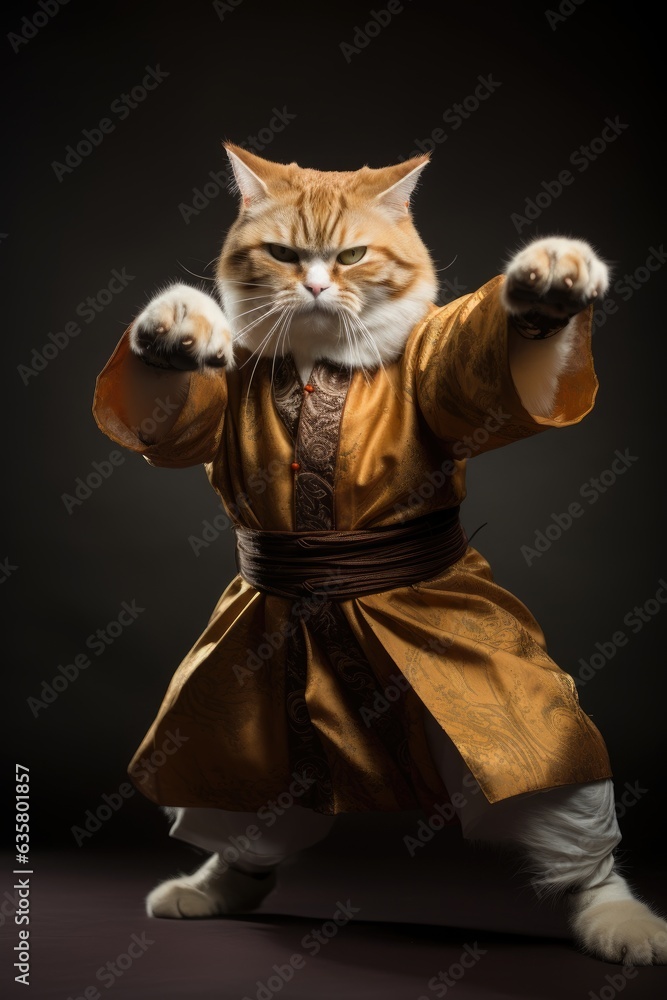 Portrait, Black belt cat, Karate, Kung fu, Kungfu, Poster, Martial ...