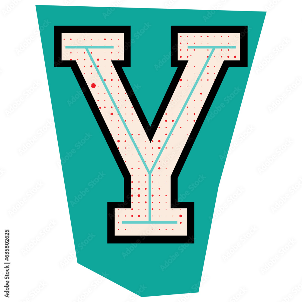 Magazine cutout letter Y Stock Vector | Adobe Stock