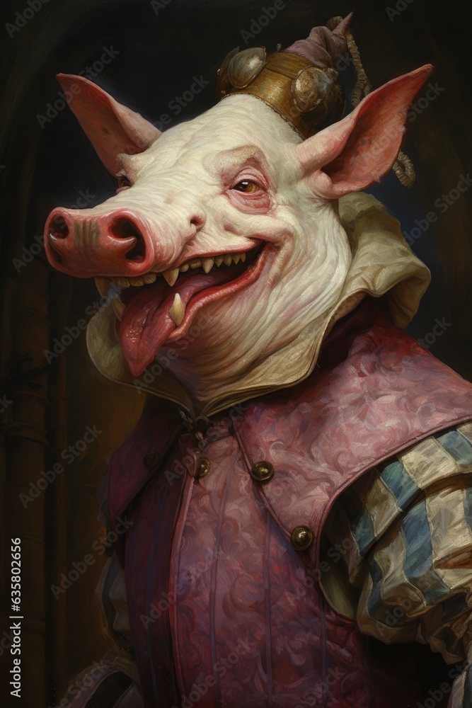 Pig, Swine, 1500 portrait, Buffoon, Jester, Poster, Wallpaper ...