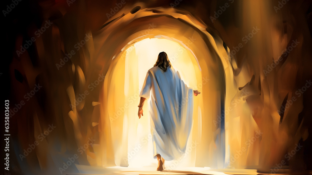Poster Resurrection of Jesus Christ from empty tomb. – Muurposter | Europosters