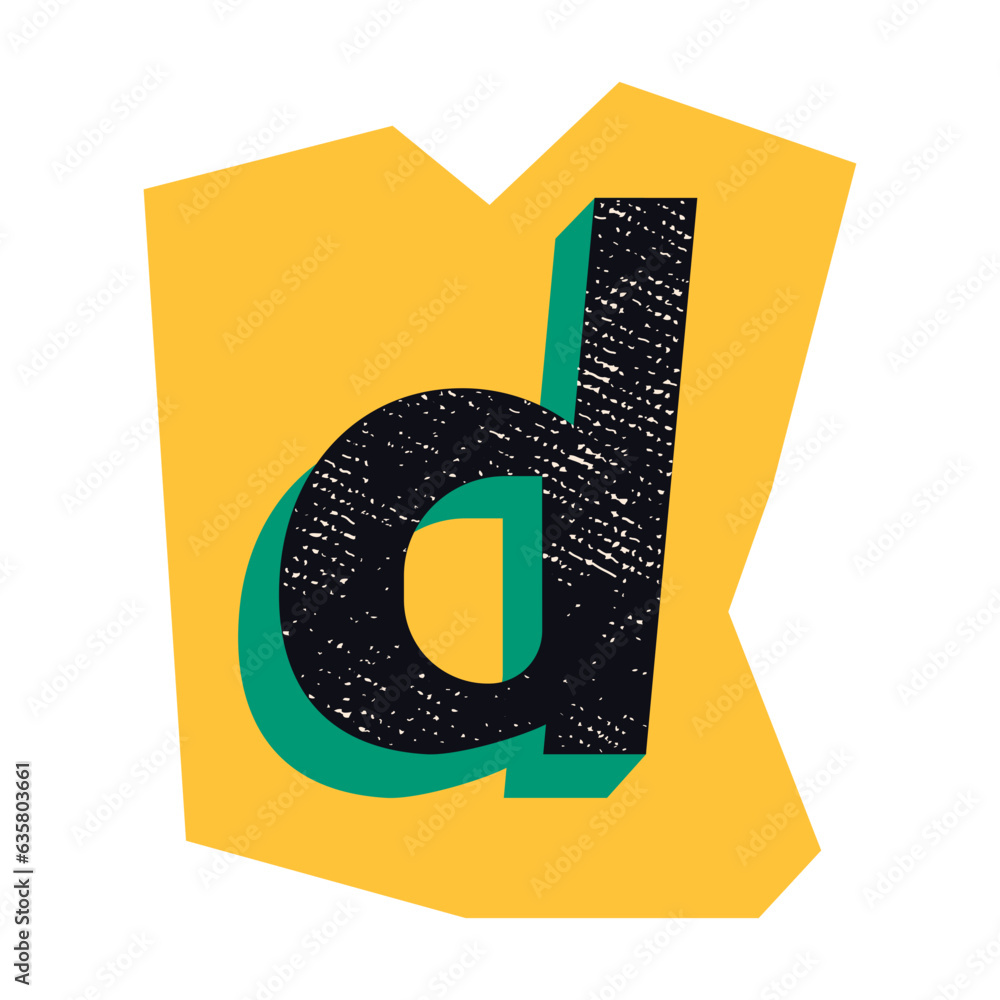 Magazine cutout letter d Stock Vector | Adobe Stock