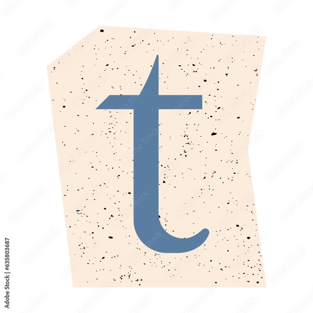 Magazine cutout letter t Stock Vector | Adobe Stock