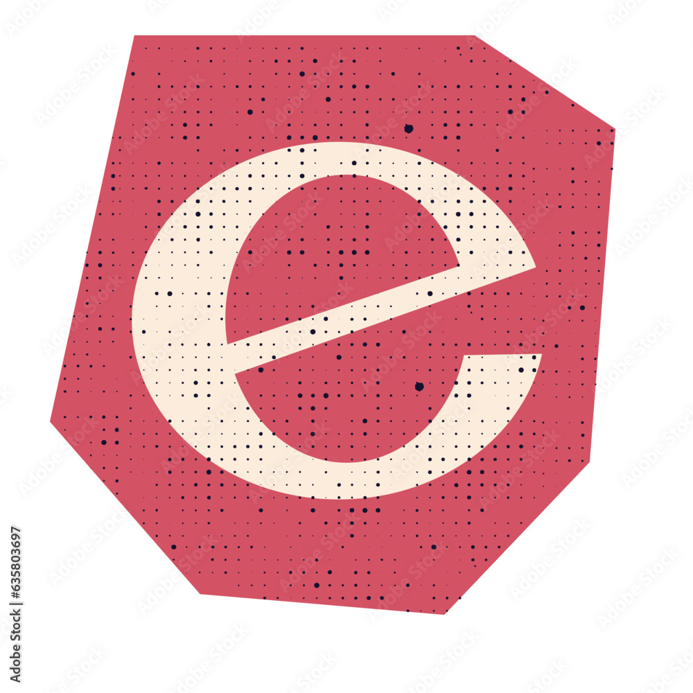 Magazine cutout letter e Stock Vector | Adobe Stock