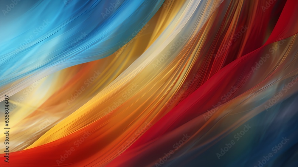 abstract wallpaper red, gold and blue colorful flowing gold wave lines ...