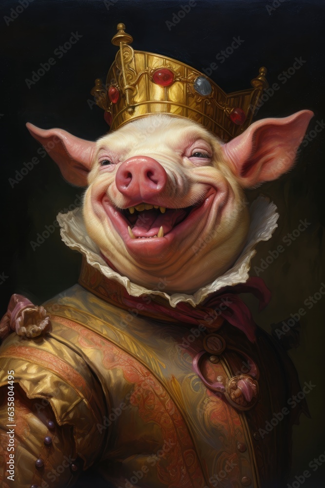 Portrait, Swine, Pig, King, Prince, Emperor, Buffoon, Prankster ...