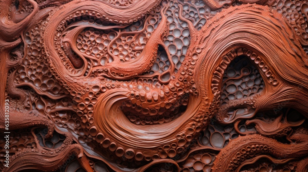 Octopus close-up underwater life. Tentacles of octopus texture. Macro ...