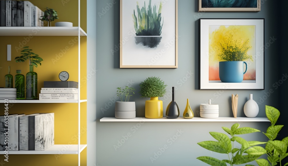 Virtual background with bookshelf Stock Illustration | Adobe Stock
