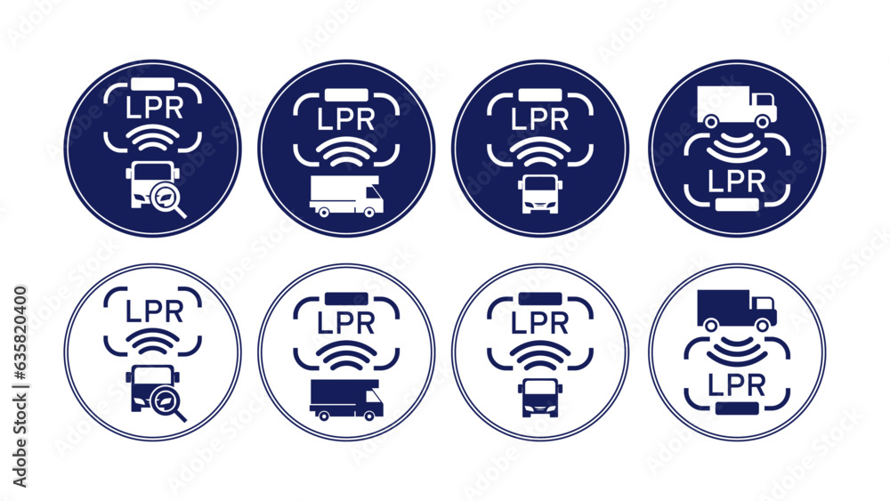 Smart LPR Camera Parking System icon vector illustration. Automated ...