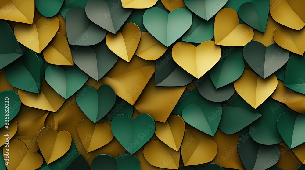 Heartcore Brilliance in Thick Impasto Background - Green and Gold ...