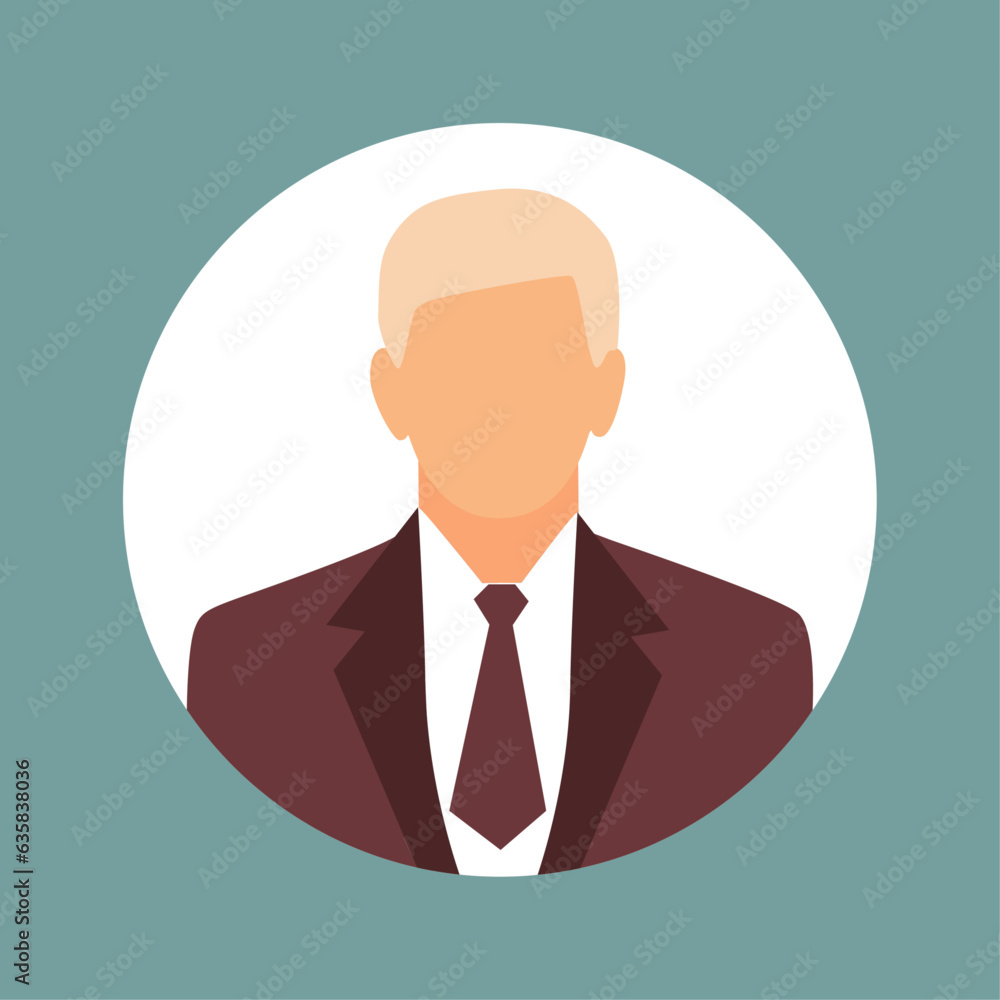 Vector flat illustration. Fashionable profile of a man. Avatar, user ...