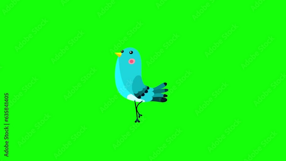 Nightingale bird blue cartoon animation character greenbox start ...