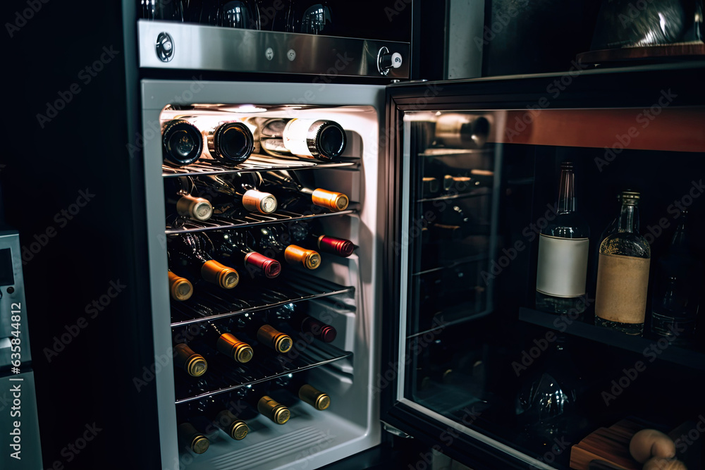 An Expansive Collection of Red and White Wine Bottles Stored in a ...