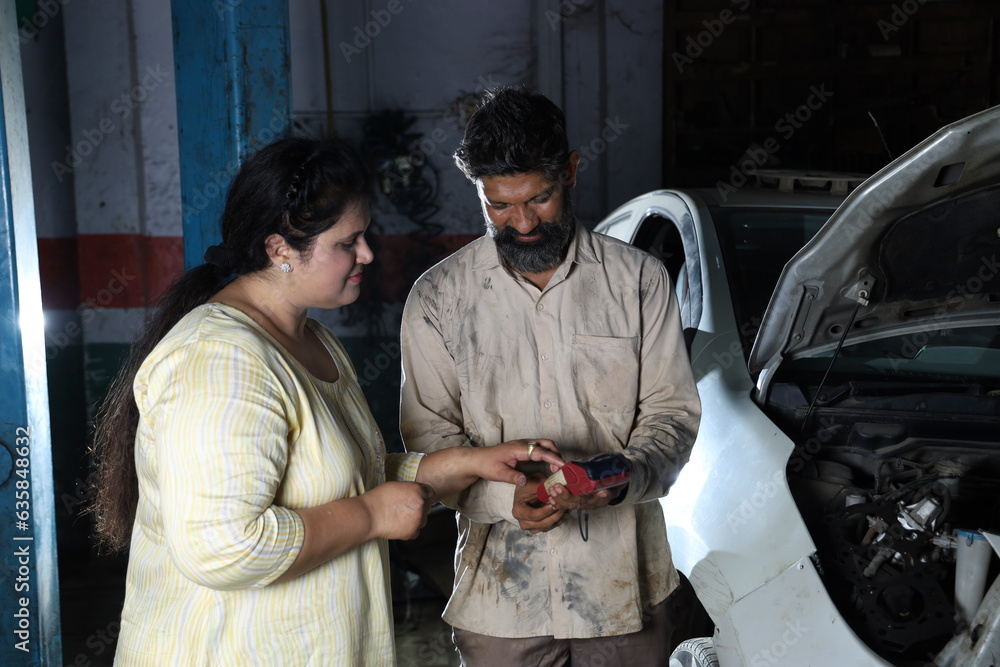 happy customer paying through credit debit card for digital payment ...