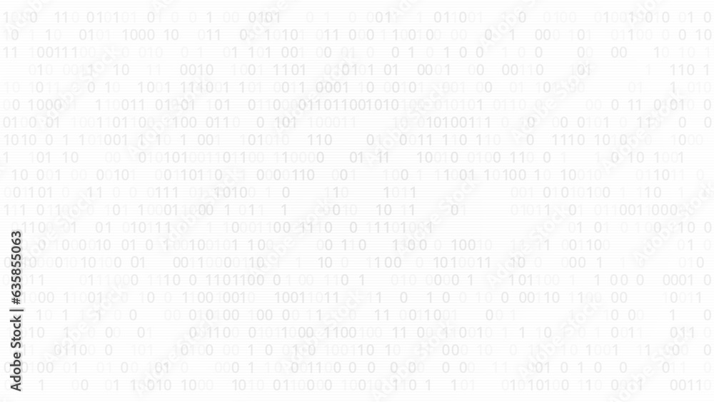 High-Tech Intrigue: Abstract White Background Infused with Binary Code Numbers. Conceptual ...