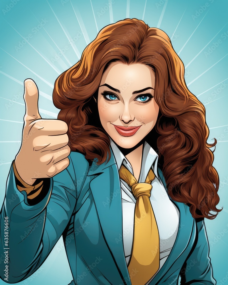 Enthusiastic Thumbs-Up Show her giving a thumbs-up - colorfull graphic ...