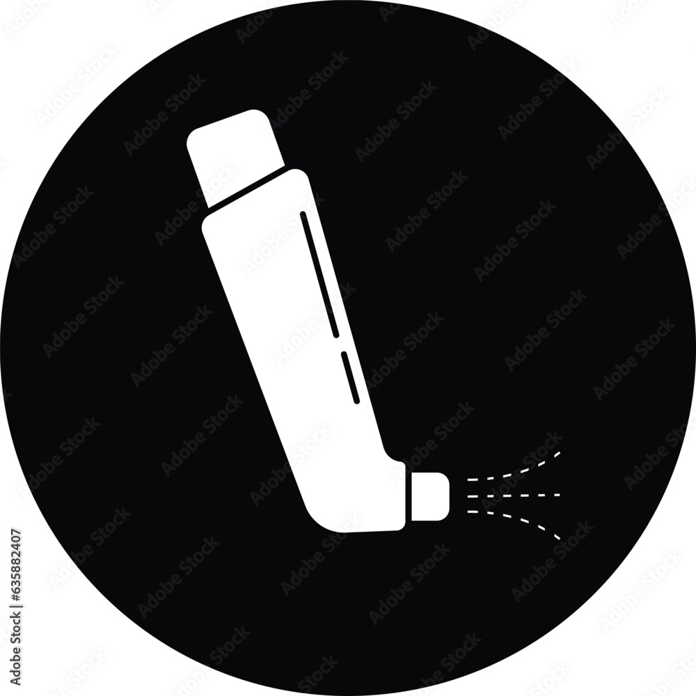 inhaler icon vector. inhaler sign on black background. inhaler icon for ...