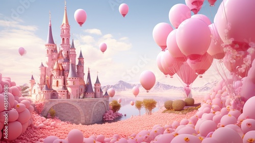 Pink Princess Castle Background