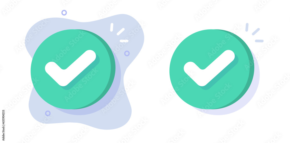 Check mark 3d icon vector graphic, checkmark tick green checkbox ...