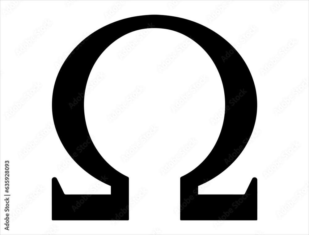 Omega icon silhouette vector art Stock Vector | Adobe Stock