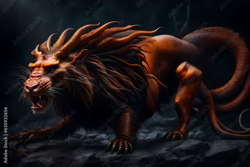 A full body shot hyper-realistic manticoreA full body shot hyper ...