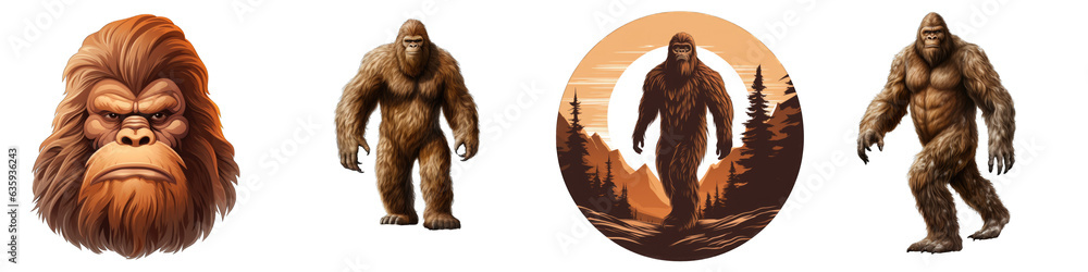Bigfoot clipart collection, vector, icons isolated on transparent ...