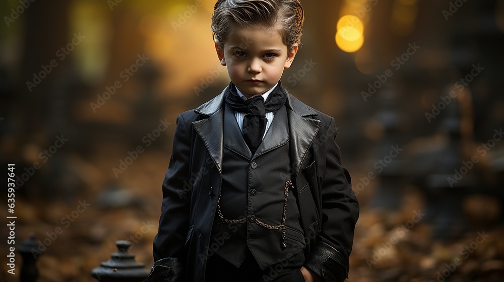 While his family was getting ready for Halloween, the boy dressed as a ...