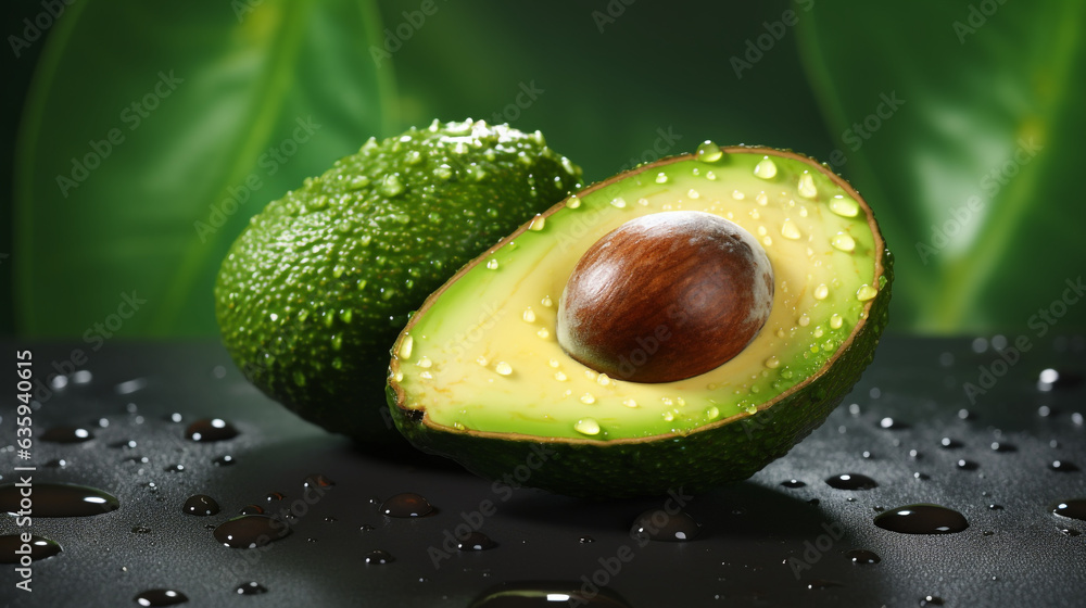 Avocado presentation template and background. Avocados that have been ...