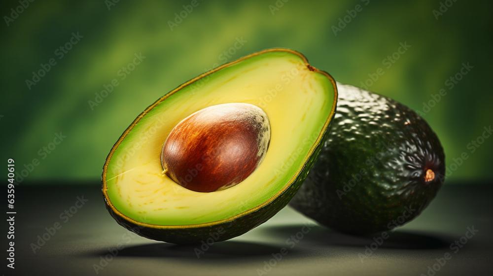 Avocado presentation template and background. Avocados that have been ...