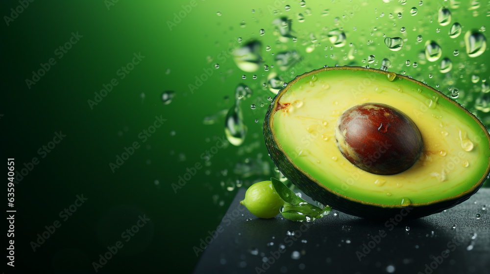 Avocado presentation template and background. Avocados that have been ...