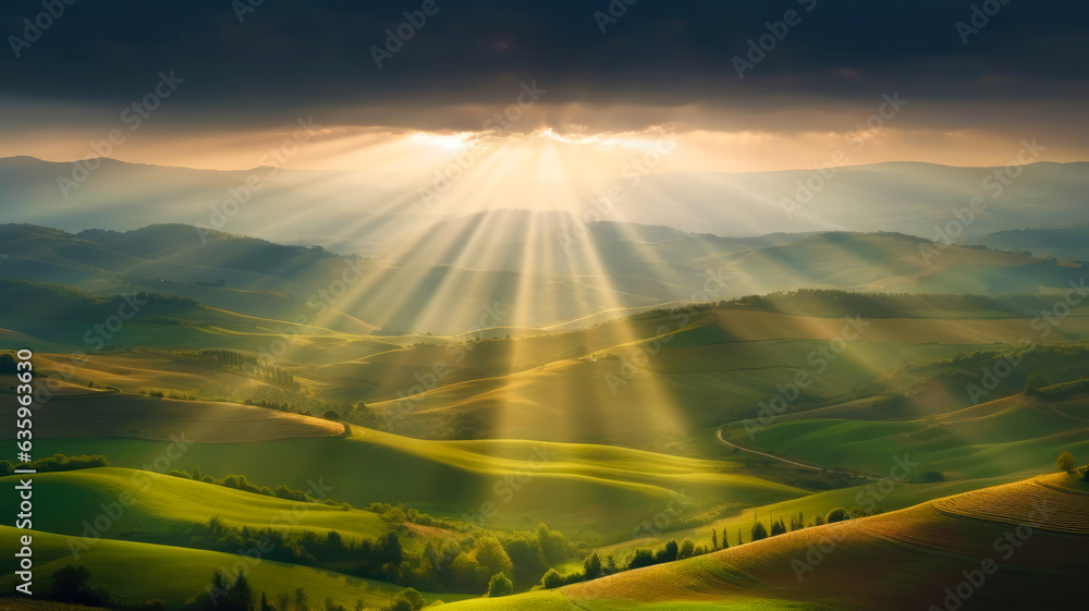 Divine Light Rays: Heavenly Rays of Light Illuminating the Landscape ...