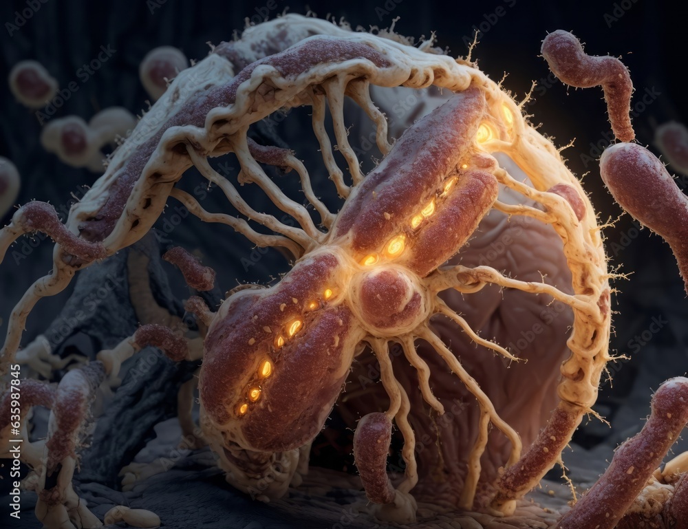 Foto de Microscopic View of Flesh Eating Bacteria Infections Inside ...