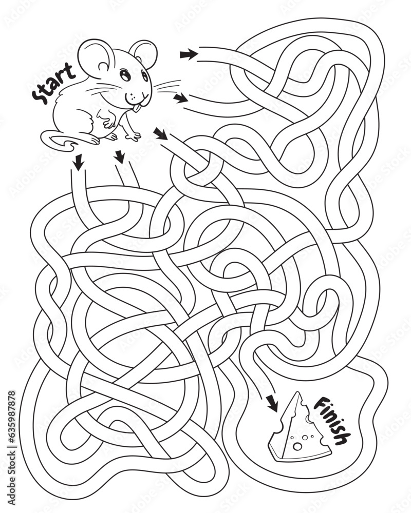 Help the mouse through the maze and find his way to the cheese ...