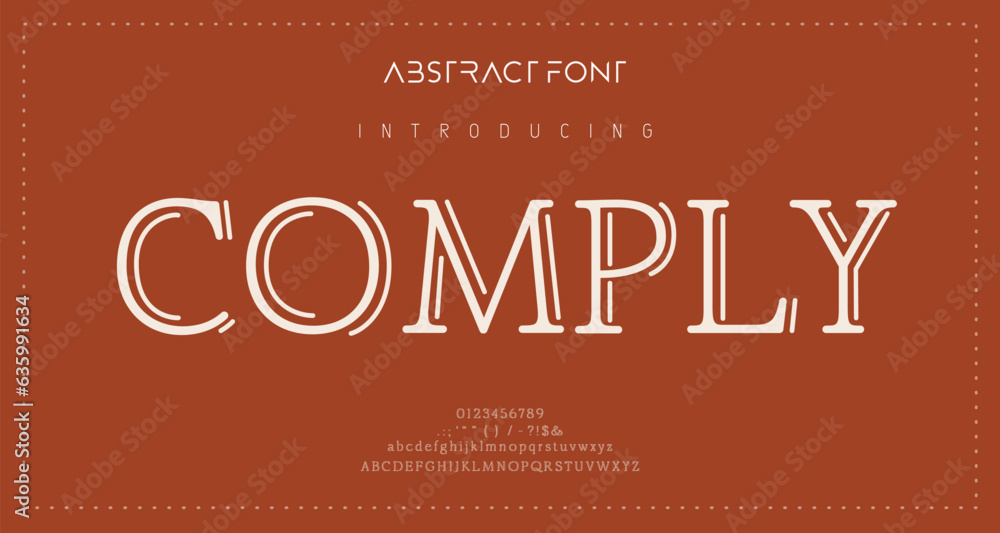 Abstract thin line font alphabet. Minimal modern fashion fonts and ...