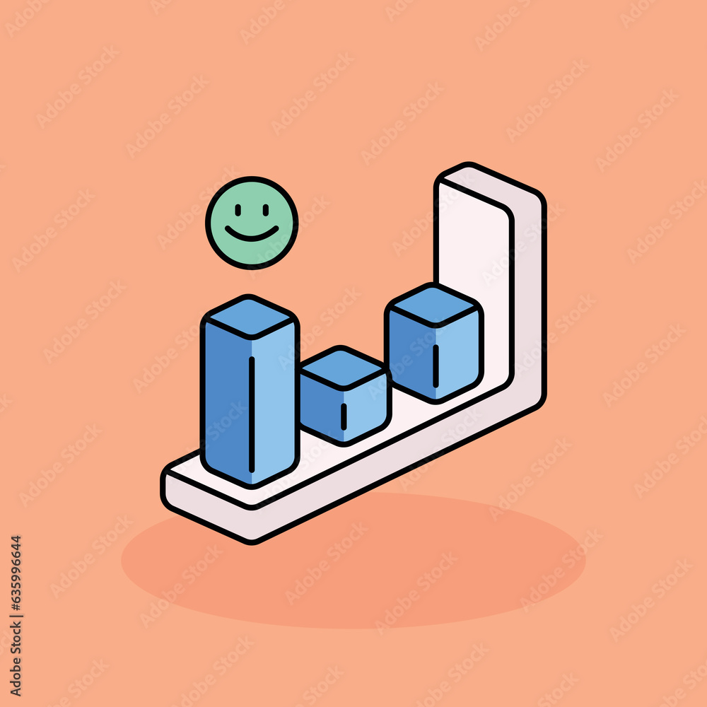 Bar Chart Free vector cartoon icon illustration. customer experience ...