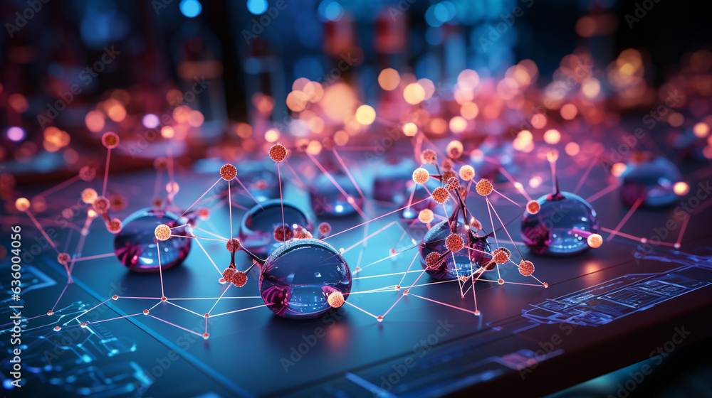 AI-Powered Drug Discovery: A virtual representation of molecules being ...