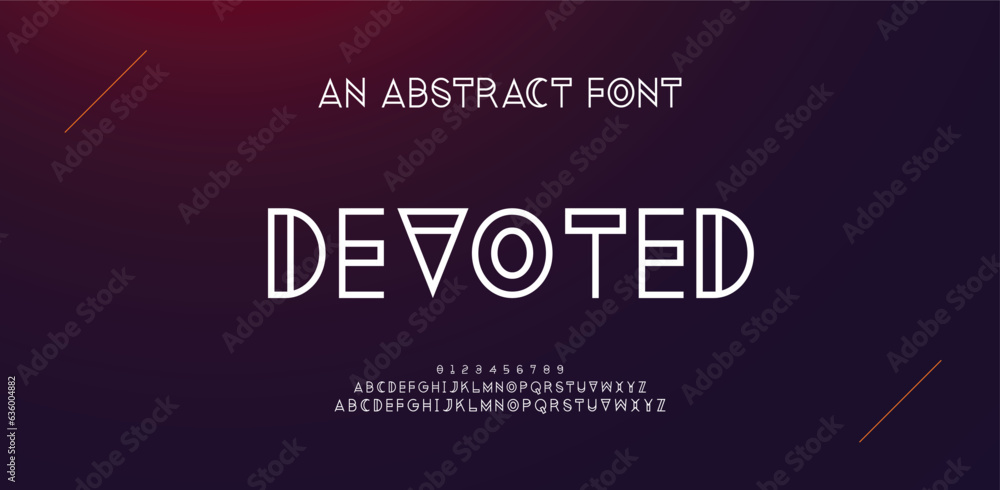 Abstract thin line font alphabet. Minimal modern fashion fonts and ...