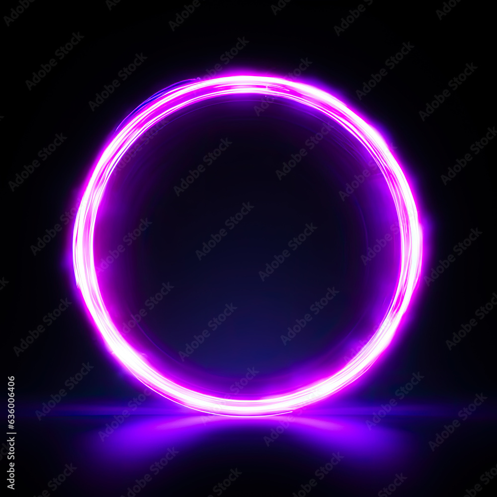 beautiful purple neon ring with glow generated by AI Stock Photo ...