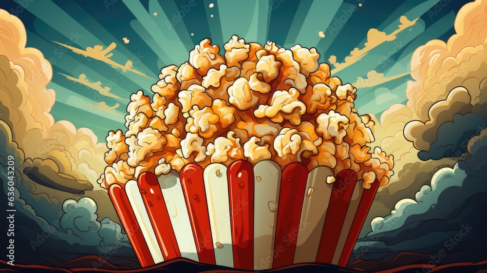 Popcorn Box An iconic popcorn box overflowing - cinema themed ...