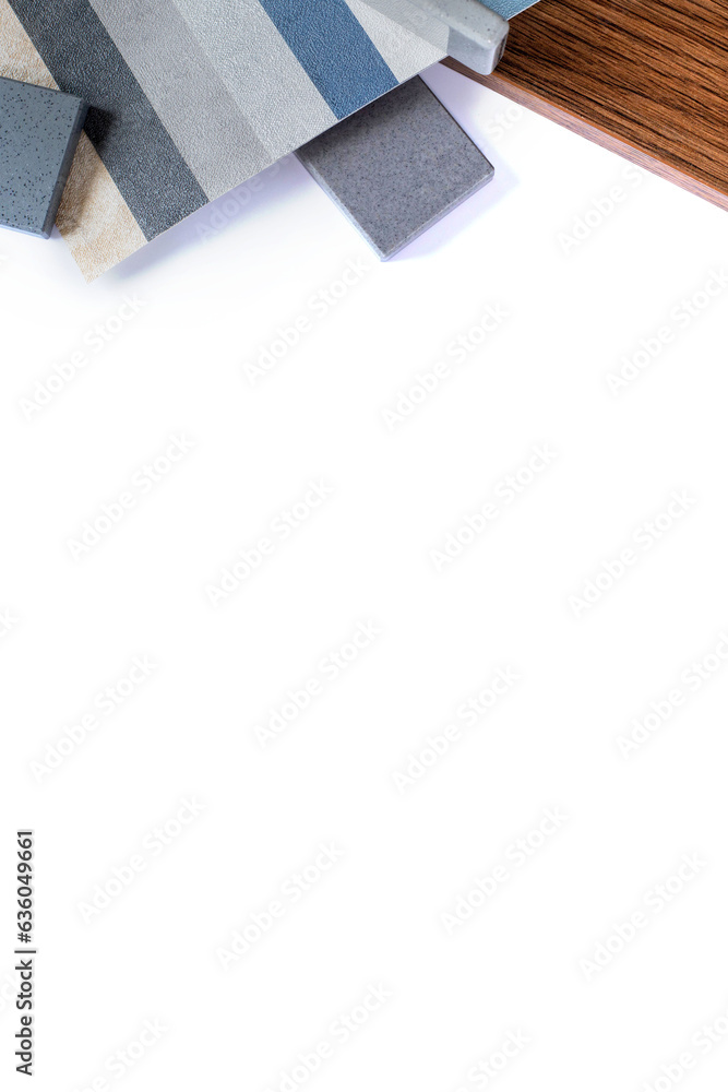 Close up combination of interior material containing set of artficial ... Close up combination of interior material containing set of artficial ...