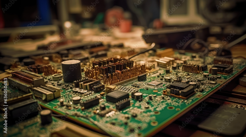 electronic waste, used PCB (printed circuit board) prepared for ...
