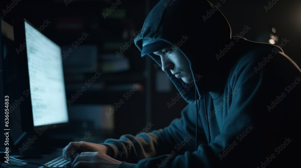 Hacker getting system hacked notification on computer screen after ...