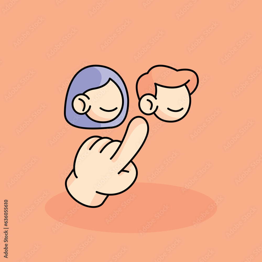 Selection Free vector cartoon icon illustration. customer experience ...