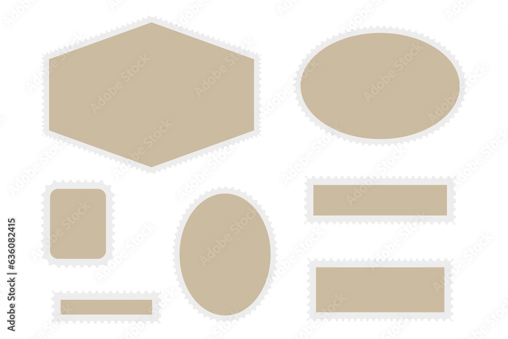 Postage Stamp Frames Set Blank Vintage Postage Stamps With Perforated