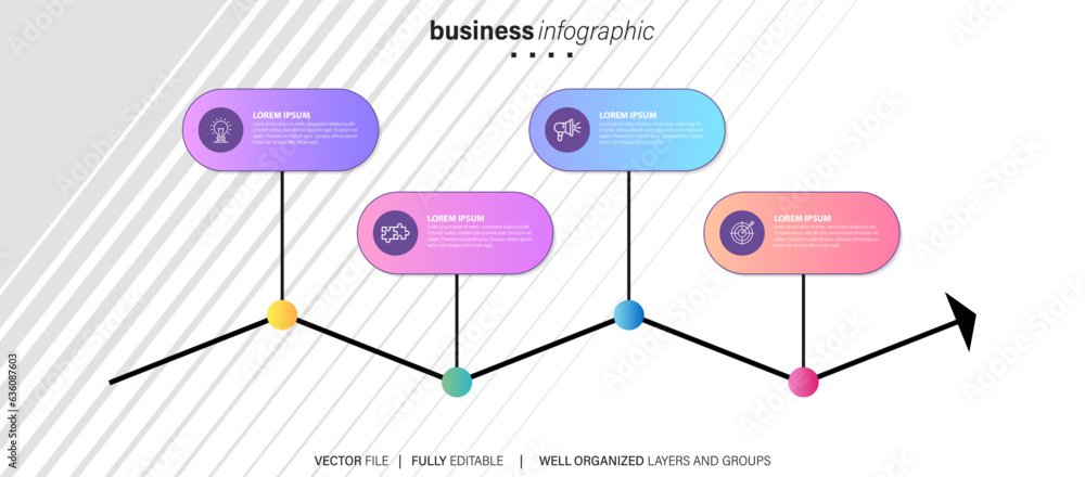 Business information display Process chart Abstract element of the ...