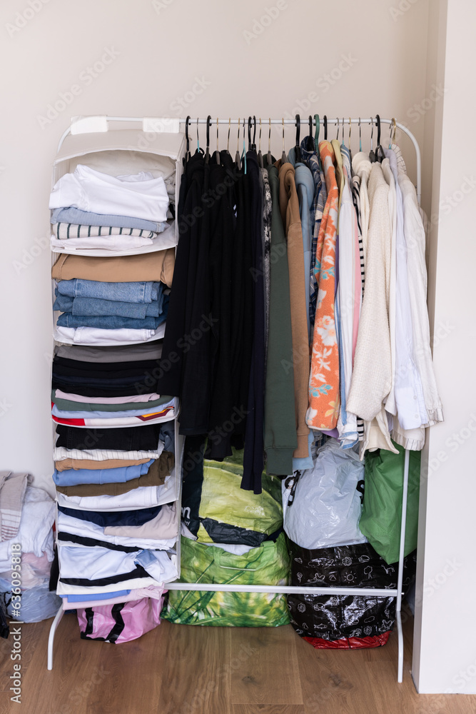 Wardrobe Transformation: Before and After Moving-In Cleanup Stock Photo ...