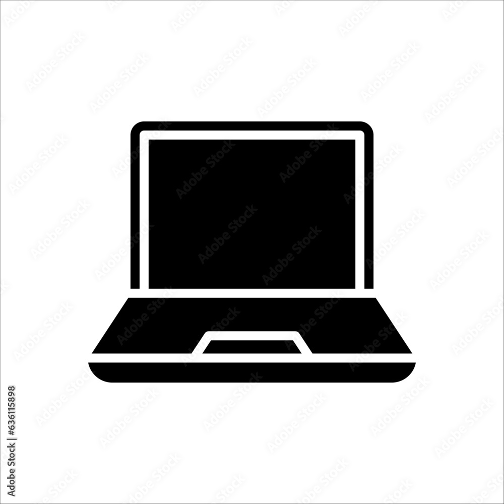 Laptop Icon in trendy flat style isolated on grey background. Computer ...