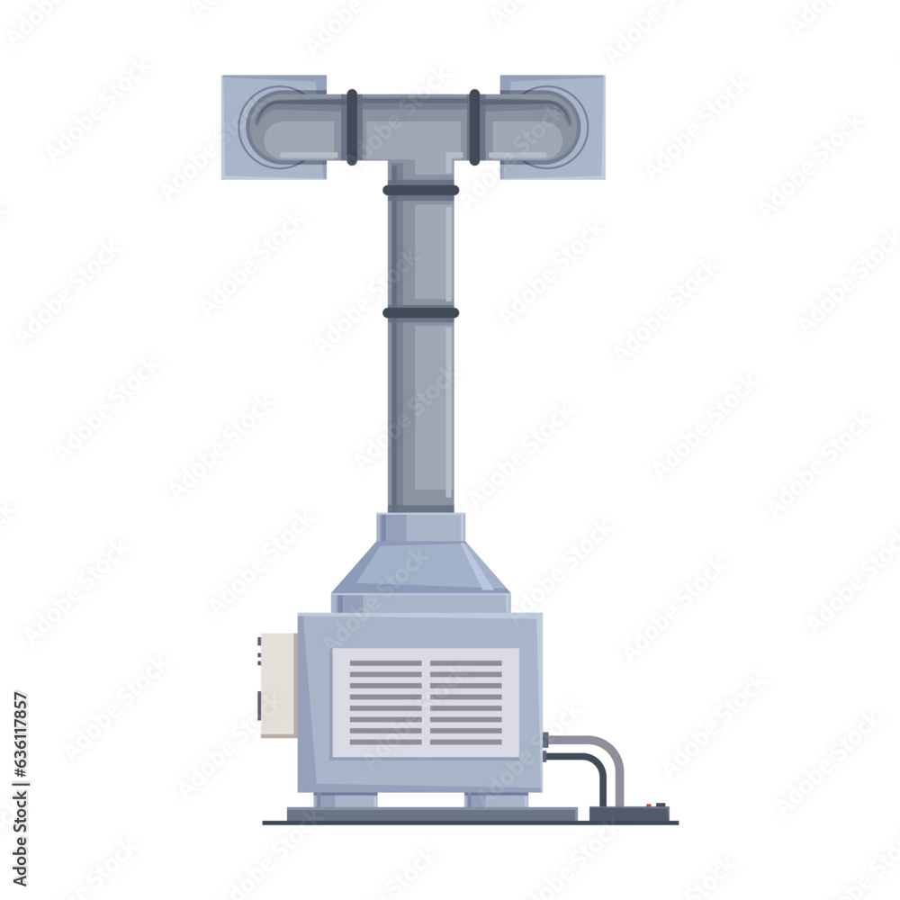 Ventilation pipe vector illustration. Drawing of vent, metal air ducts ...
