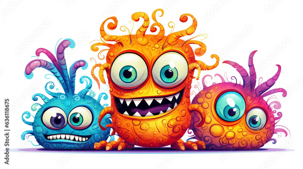Cute colorful creatures, silly critters Stock Illustration | Adobe Stock
